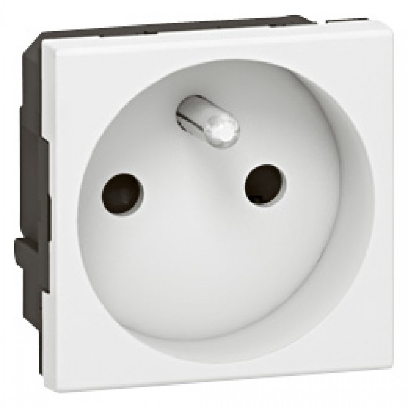 LEGRAND 077111 Prise Mosaic-2P+T droite-2 modules-blanc - Elec-Boutique.fr