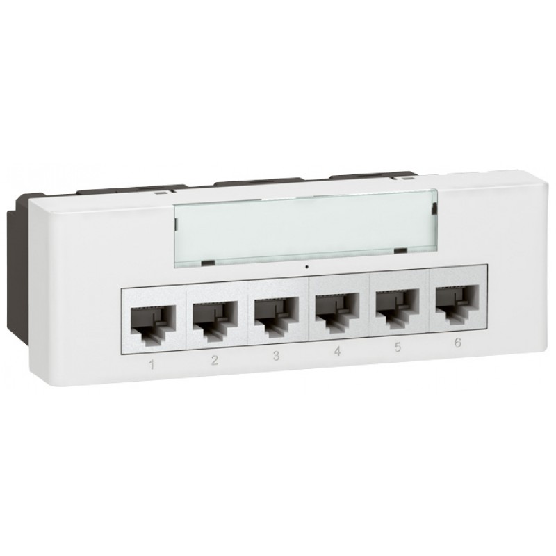 LEGRAND 077900 Switch-line Mosaic-10/100 base T-6+1RJ 45-230 V-6 ...
