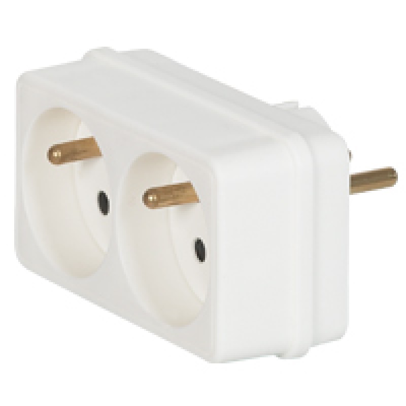 Legrand 090630 Fiche multiprise 2P+T - 16 A - 2 sorties front - plast ...