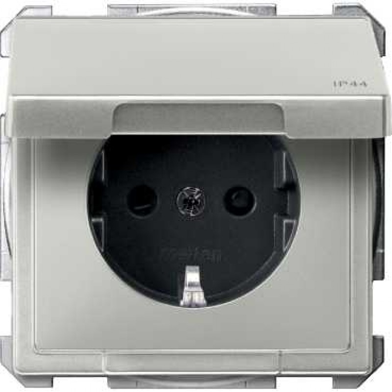 SCHNEIDER MTN2314-4146 Prise SCHUKO couv. IP44-Acier inoxydable - Elec ...
