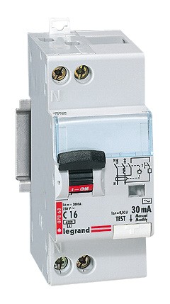 LEGRAND 007863 Disjoncteur différentiel monobloc DX 6000-Lexic à vis- 1P+N-230 V~-16 A-type AC ...