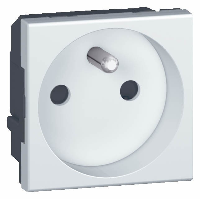 LEGRAND 079271 Prise Mosaic-2P+T droite-2 modules-aluminium - Elec ...