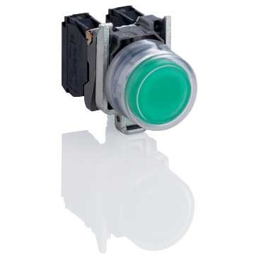 Schneider XB4BP31 Bouton-poussoir vert IP69K Ø22 à impulsion 1F - Elec ...